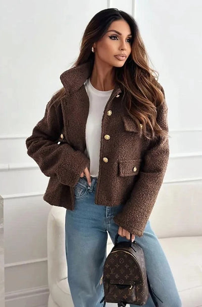 Shaya Boucle Style Jacket-Brown – Catwalk Wholesale
